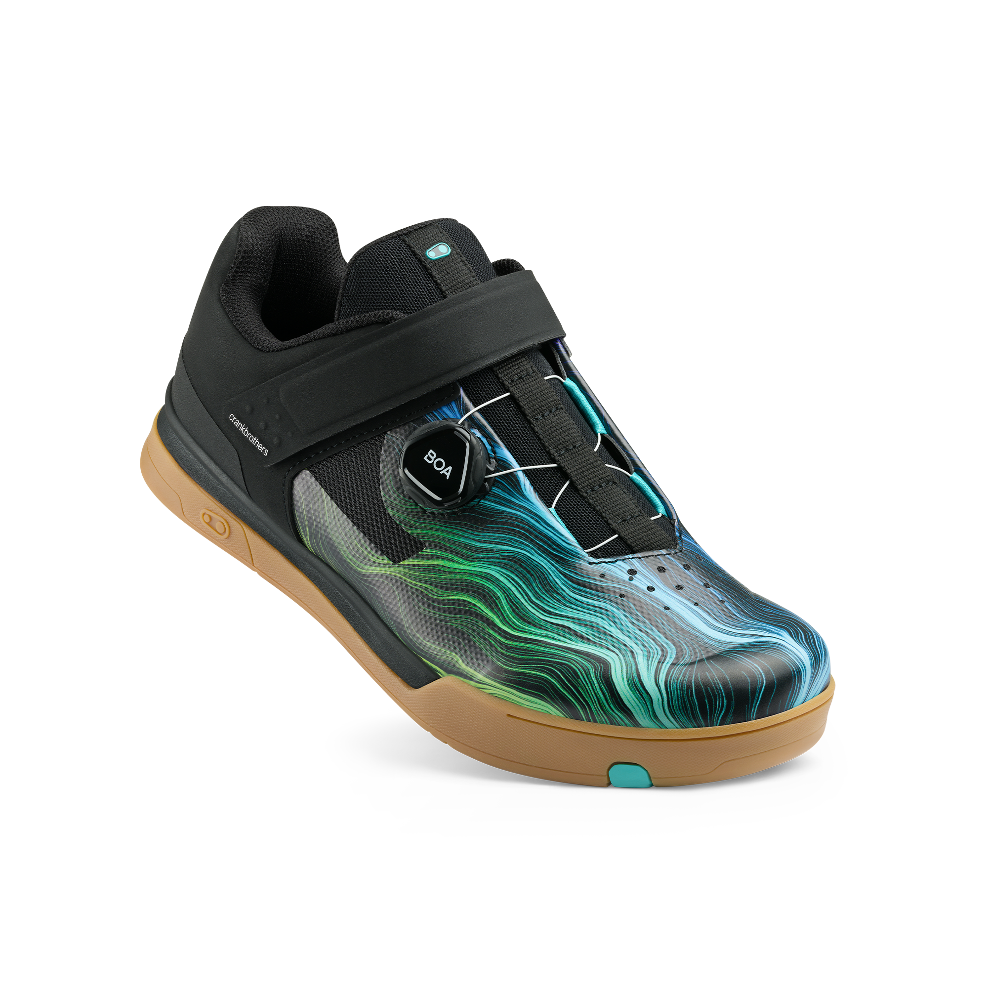 Mallet BOA® Clip-In Shoes - Black/Blue Swirl | Crankbrothers EU